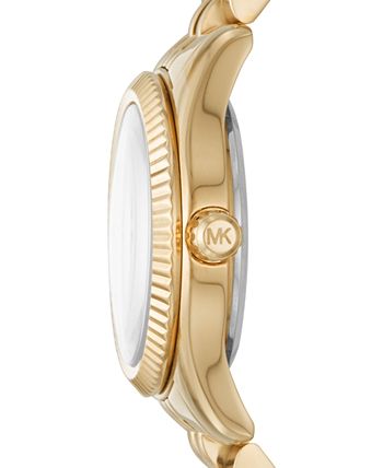 Michael Kors Women's Lexington Gold-Tone Stainless Steel Bracelet Watch ...