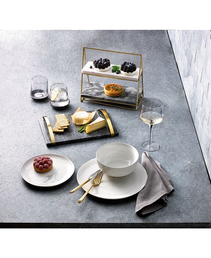 Hotel Collection Modern Marble 12-Pc. Dinnerware Set, Service for 4 ...