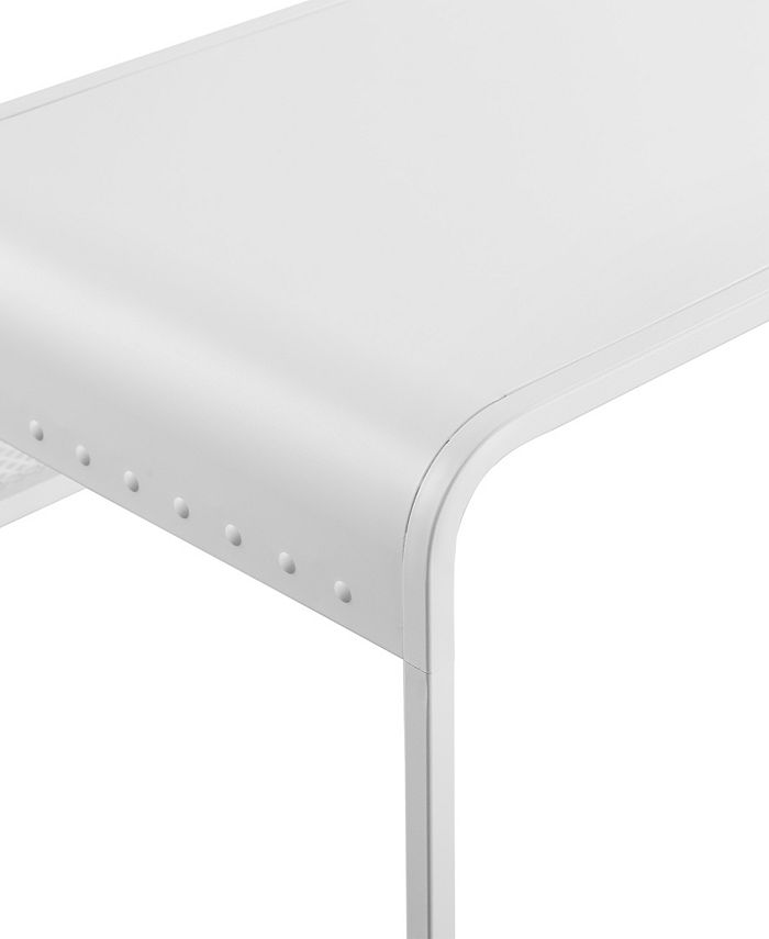 Walker Edison 42 inch Metal Desk with curved top in Matte White - Macy's