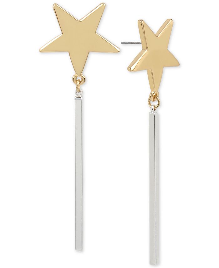 BCBGeneration BCBG Two-Tone Star & Bar Linear Drop Earrings - Macy's