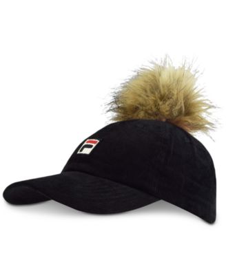 Fila Velvet Faux-Fur Pom Pom Cap - Macy's