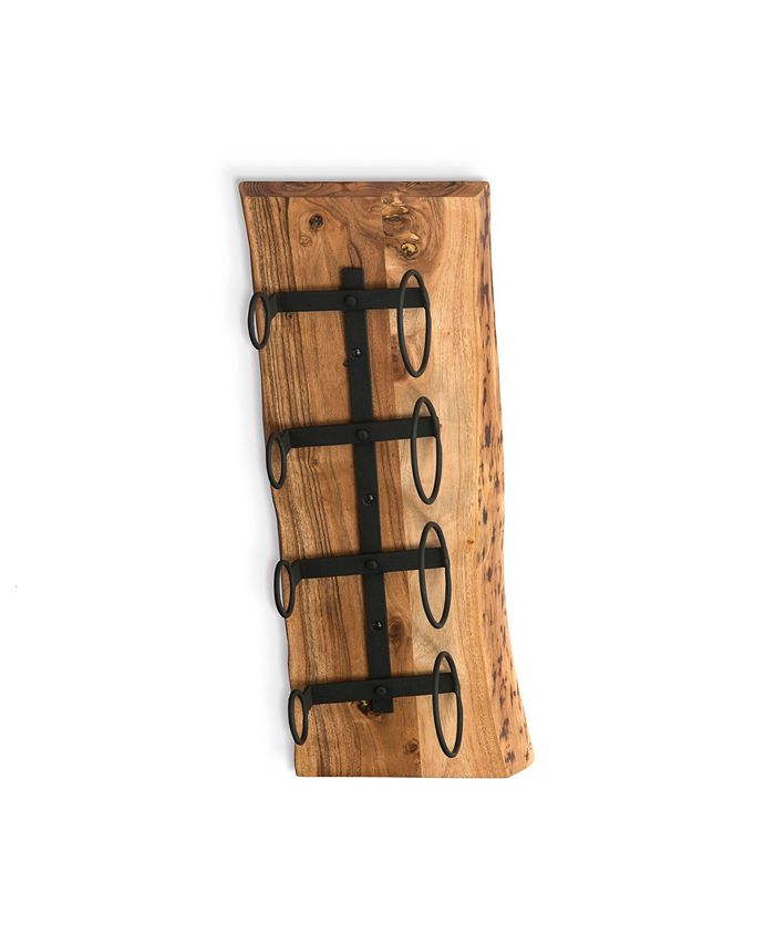 Alaterre Furniture Alpine Natural Live Edge Wine Rack with Metal - Macy's