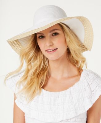 INC Mixed Braid Colorblocked Floppy Hat, Created for Macy's - Macy's