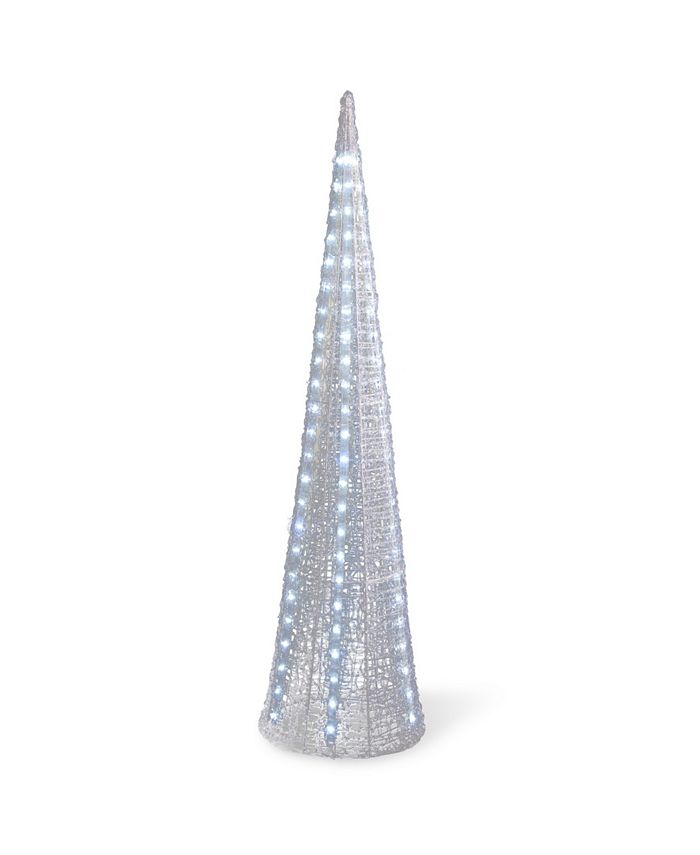 National Tree Company 52" Ice Crystal Cone Tree with LED Lights - Macy's