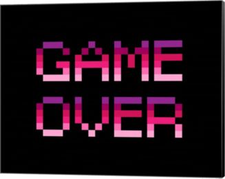 Game Over - Purple By Color Me Happy Canvas Art - Macy's