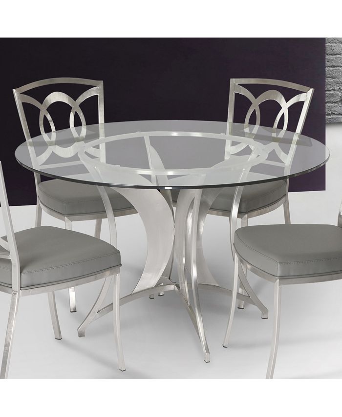 Armen Living Drake Modern Dining table: In Stainless Steel With Clear ...