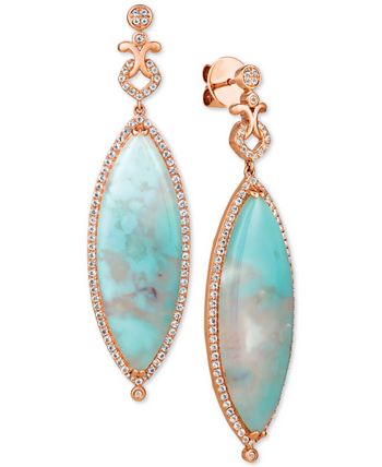 Le Vian Sky Aquaprase (38 x 13mm) & White Topaz (1-3/8 ct. t.w.) Drop ...