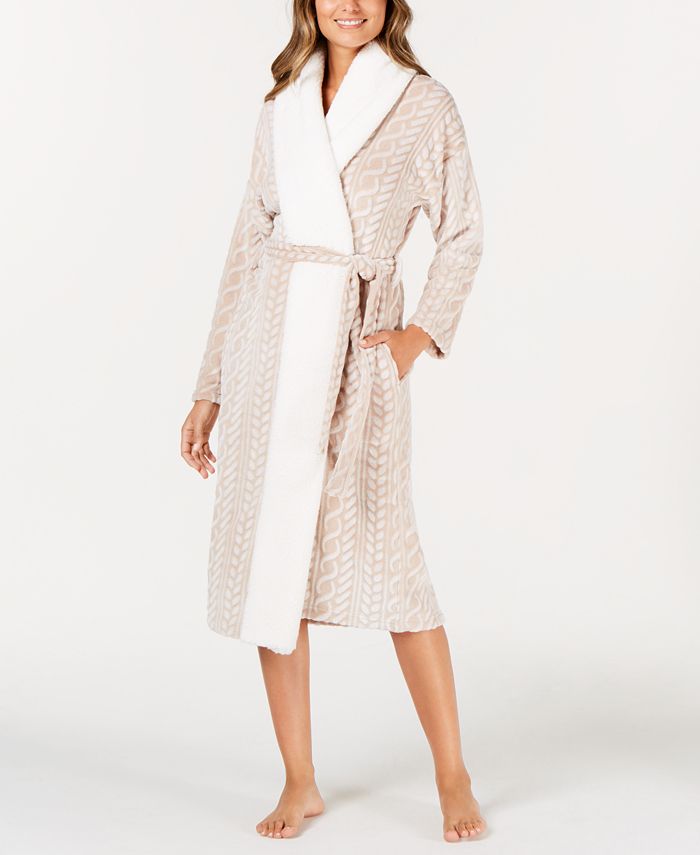 Ande Frosted Cable Cut Pile Wrap Robe - Macy's