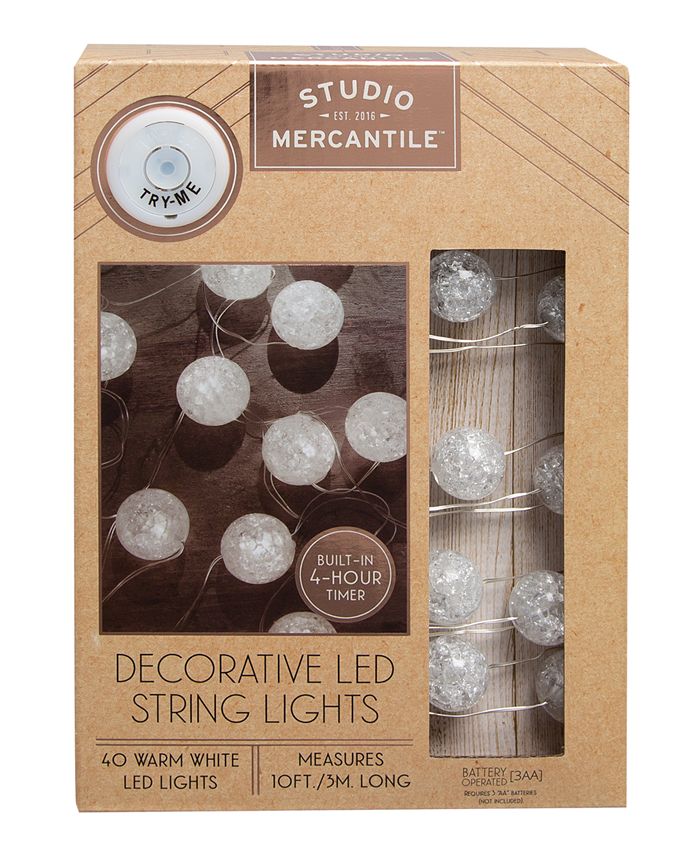 Studio Mercantile LED Micro Balls Shimmer 10ft String Lights - Macy's