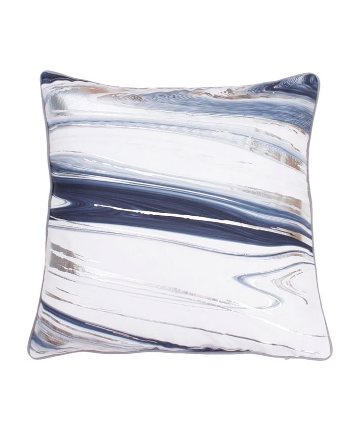 THRO Feather Fill Kia Marble Raised Foil Pillow, 20" x 20" - Macy's