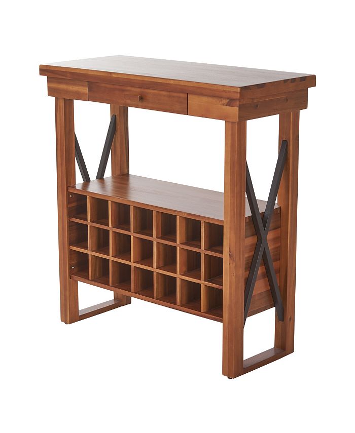 Noble House Joachim Traditional Light Oak Acacia Wood Wine Rack - Macy's