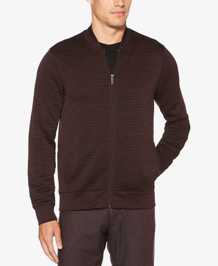 Perry Ellis Men's Ottoman Ribbed-Knit Bomber Jacket - Macy's