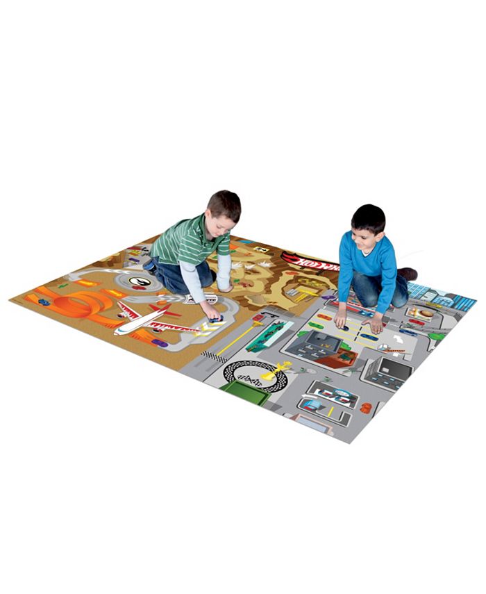 TCG Toys Hot Wheels Jumbo Mega Mat Play Mat With 2 Bonus Vehicles - Macy's