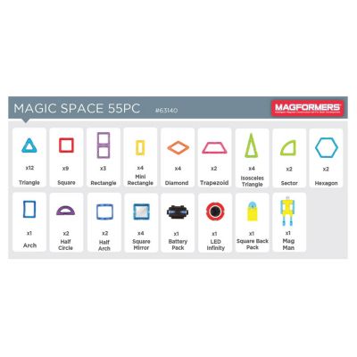 Magformers Magic Space 55 Piece Magnetic Construction Set - Macy's