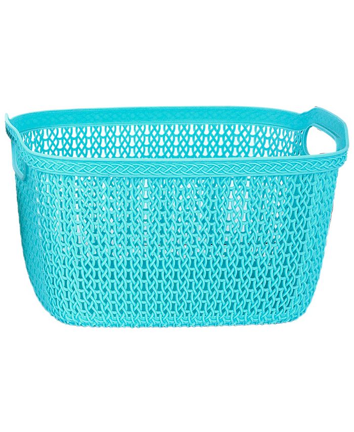Home Basics Decorative Weave Plastic Basket - Macy's