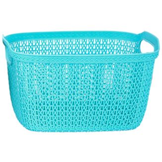 Home Basics Decorative Weave Plastic Basket - Macy's