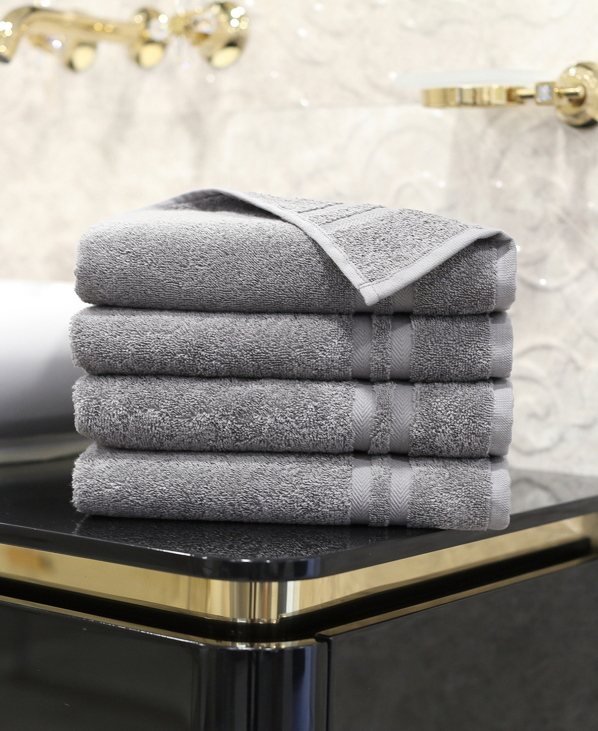 Click here for Linum Home Denzi 4-Pc. Hand Towel Set - Dark Grey prices