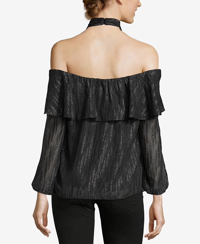 ECI Halter Off-The-Shoulder Ruffle Top - Macy's