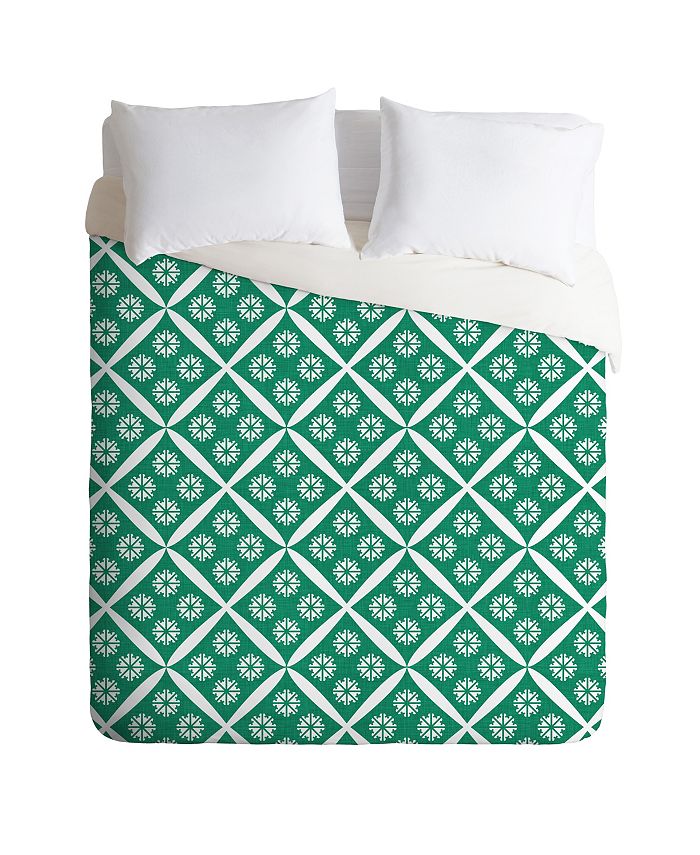Deny Designs Holli Zollinger Crosshatch Flower King Duvet Set - Macy's