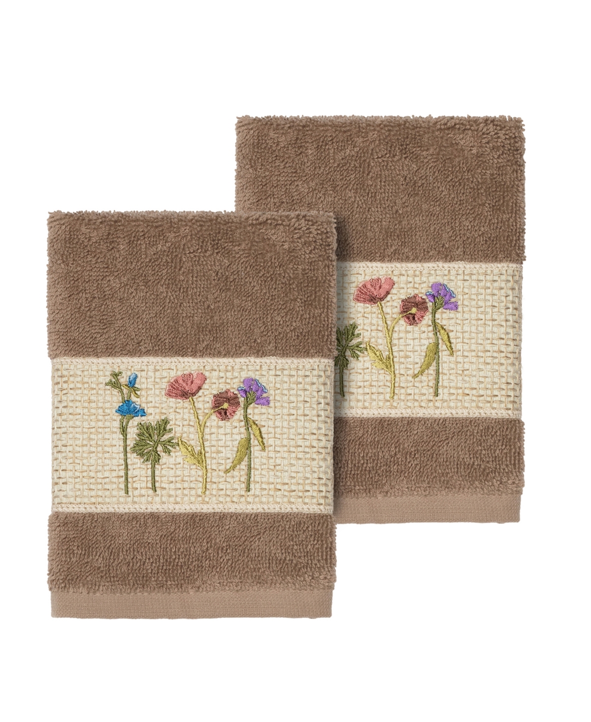 Click here for Linum Home Serenity 2-Pc. Embellished Washcloth Se... prices