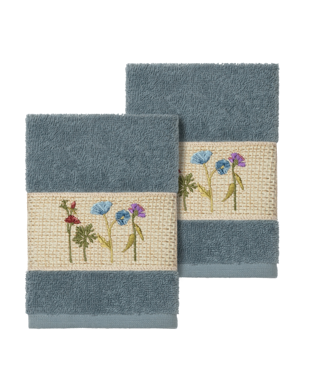 Click here for Linum Home Serenity 2-Pc. Embellished Washcloth Se... prices
