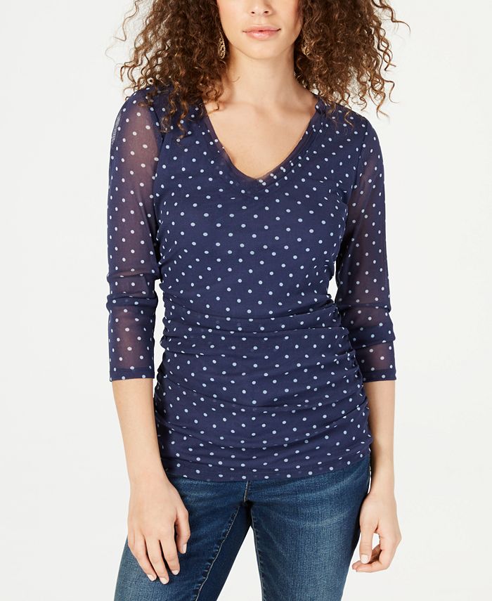 INC International Concepts I.N.C. Double-Layer V-Neck Top, Created for ...
