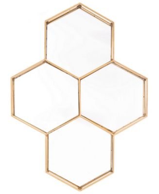 Zuo Honeycomb Mirror Gold - Macy's