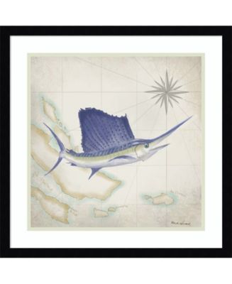 Amanti Art Sailfish Map II Framed Art Print - Macy's