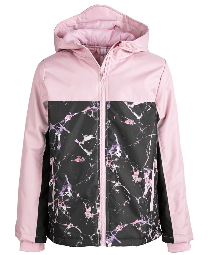 Ideology Big Girls Colorblocked Marble Print Hooded Jacket Created For