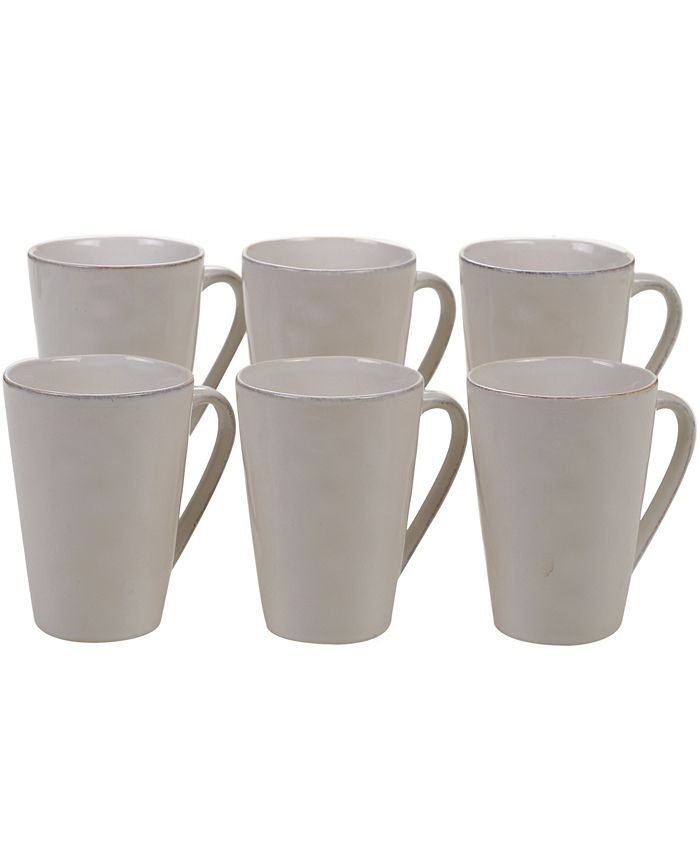 Certified International Harmony Solid Color - Cream 6-Pc. Mug 15oz Set ...