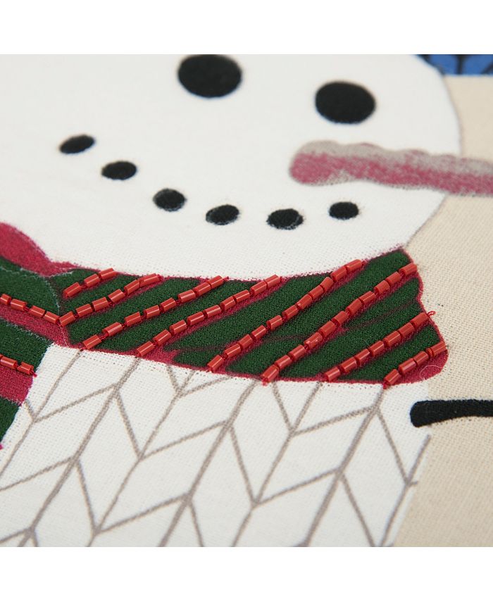 Rizzy Home 20" x 20" Snowman Poly Filled Pillow - Macy's