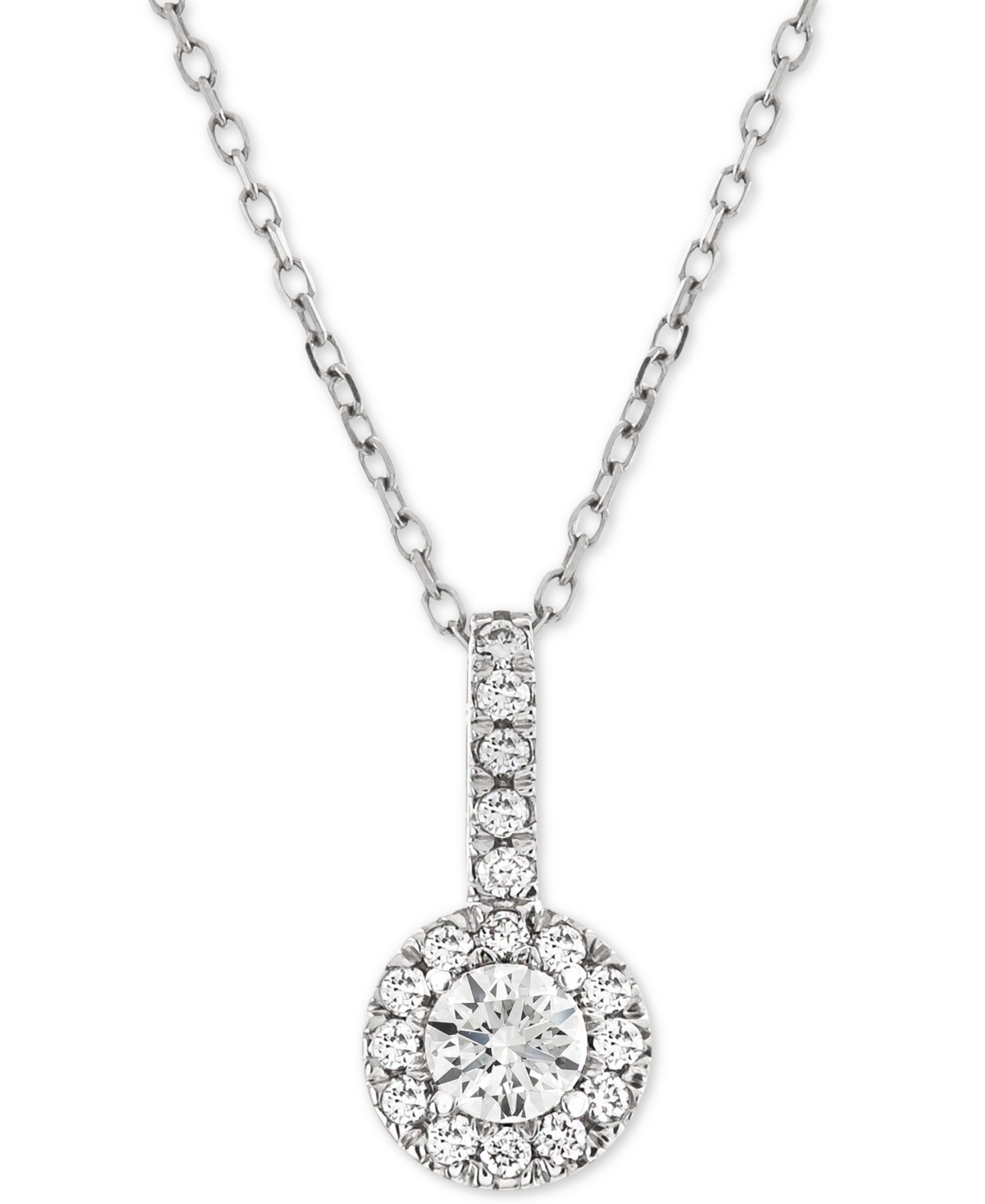 Click here for Diamond Halo Adjustable Pendant Necklace (1/3 ct.... prices