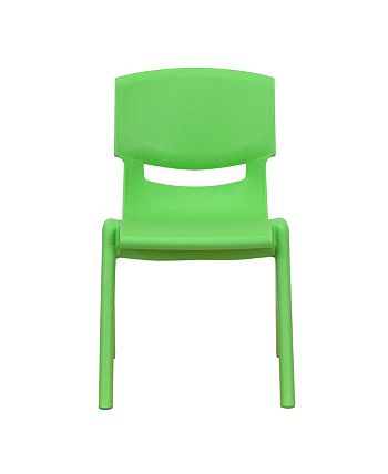 Flash Furniture Green Plastic Stackable School Chair With 12'' Seat ...