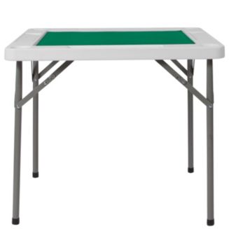 34.5'' Square Granite White Folding Game Table With Green Playing ...