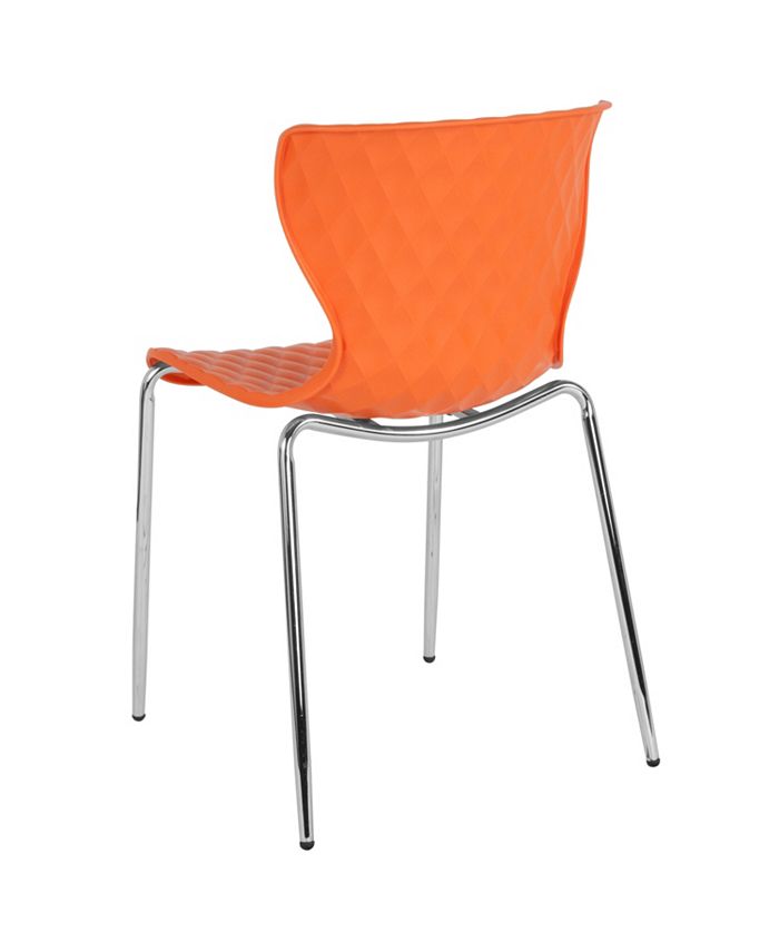 Flash Furniture Lowell Contemporary Design Orange Plastic Stack Chair ...