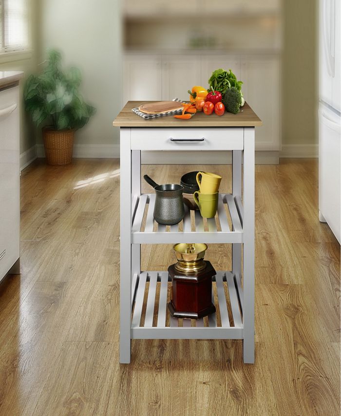 Yu Shan Sunrise Kitchen Island with American Maple Top - Macy's