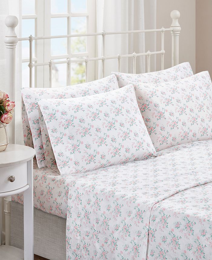 Madison Park Floral Full Comfort Wash Cotton Sheet Set & Reviews ...