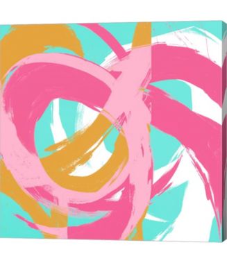 Metaverse Pink Circular Strokes II by Megan Morris Canvas Art - Macy's