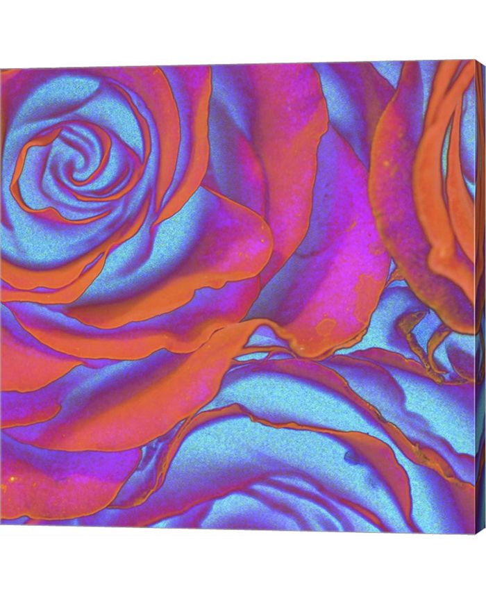 Metaverse Pink Orange Blue Roses by Toula Mavridou-Messer Canvas Art ...