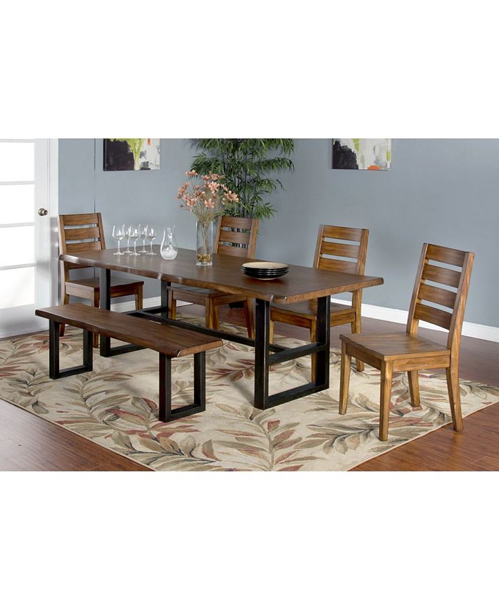 Sunny Designs Live Edge Natural Mindi Bench - Macy's