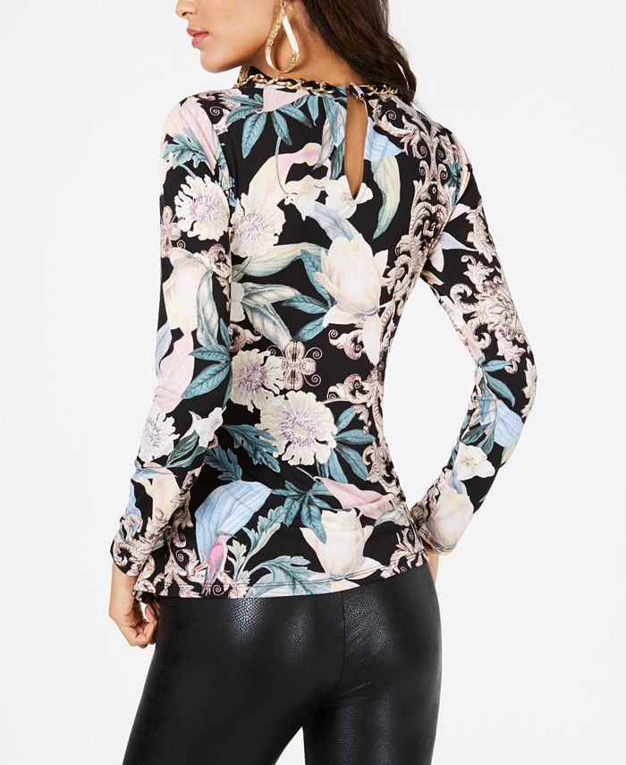 Thalia Sodi Embellished Neck Top, Created for Macy's - Macy's