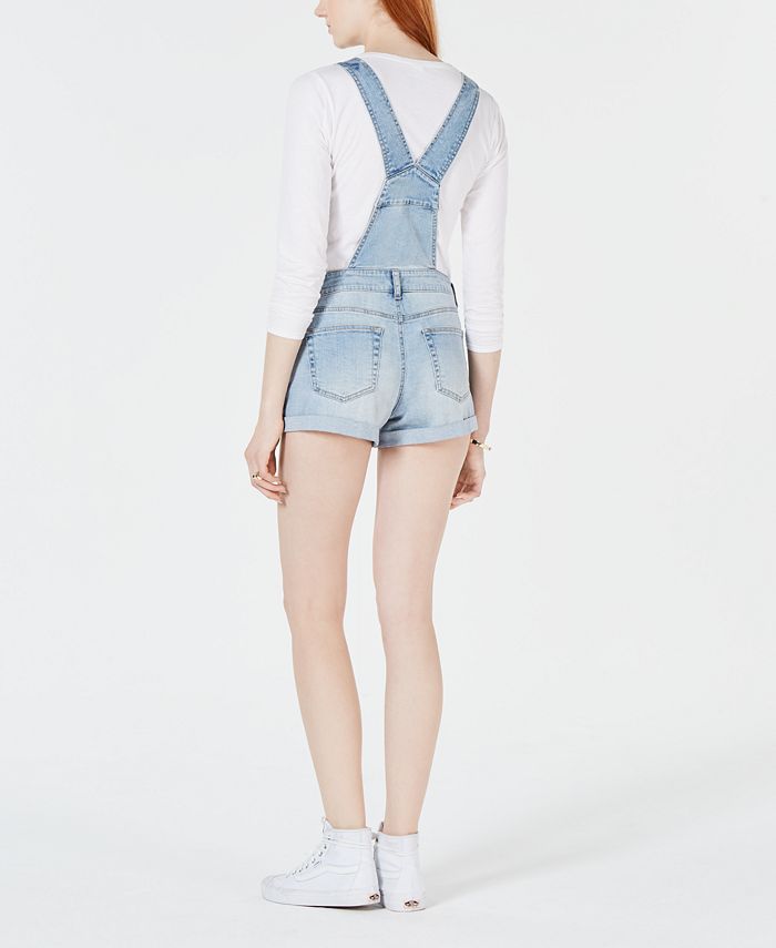 Dollhouse Juniors' Cuffed Denim Shortalls, Created for Macy's - Macy's