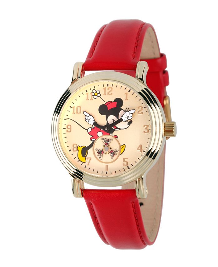 ewatchfactory Disney Minnie Mouse Women's Gold Vintage Alloy Watch - Macy's