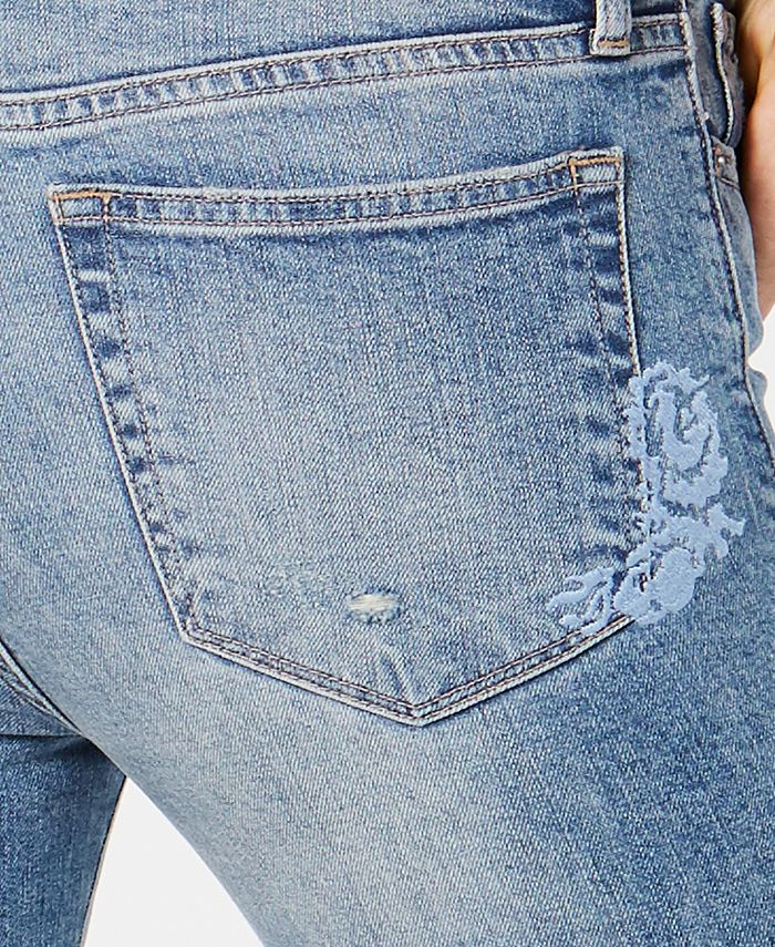 Lucky Brand Ava Embroidered Ripped Skinny Jeans - Macy's
