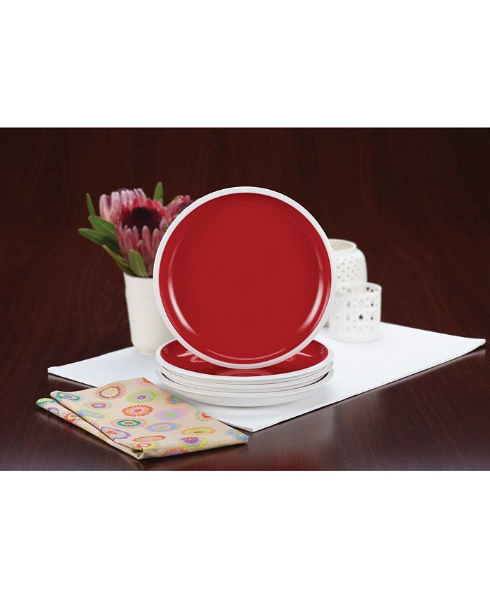 Rachael Ray Dinnerware Rise 4-Piece Red Stoneware Salad Plate Set - Macy's