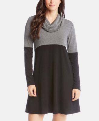 Karen Kane Colorblock Cowlneck A-Line Dress - Macy's
