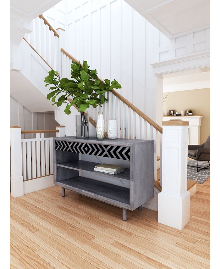 Zuo Overmax- Raven Console Table Old Gray - Macy's