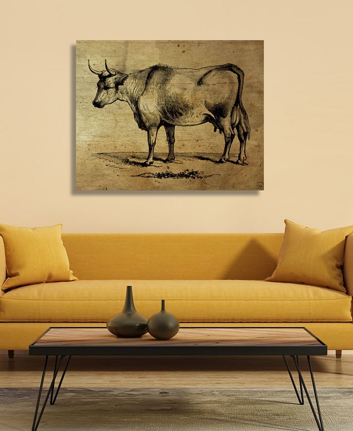 Creative Gallery Rustic Cowk Drawing On Wood Pattern 20" X 24" Canvas ...