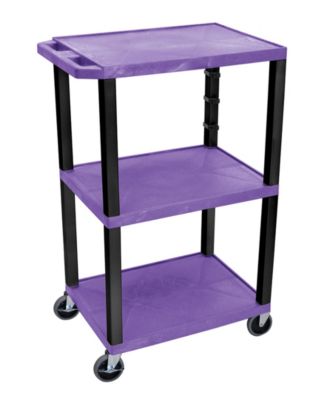 Clickhere2shop 42"H Tuffy AV Cart - 3 Shelf, Electric - Purple Shelves ...