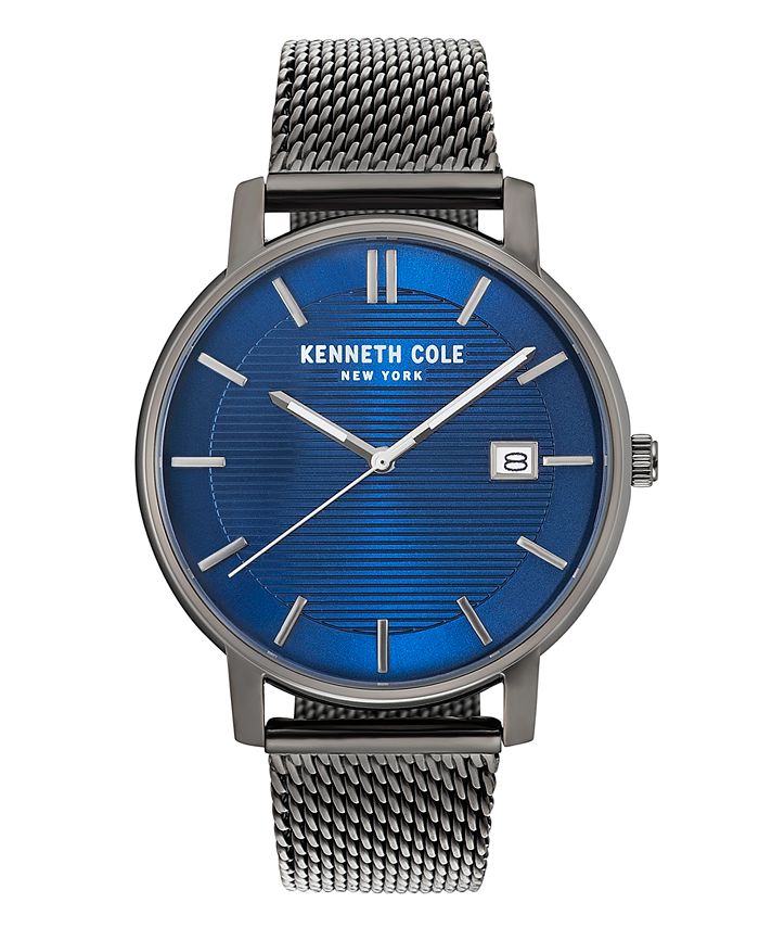 Kenneth Cole New York Men's Gun Metal Mesh Bracelet Watch 42mm - Macy's